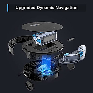 Tikom G8000 Pro Robot Vacuum and Mop Combo, 4500Pa Suction, 150Mins Max, Robotic Vacuum Cleaner with Self-Charging, Quiet, APP&Voice Control, Ideal for Pet Hair, Carpet, Hard Floor, Black