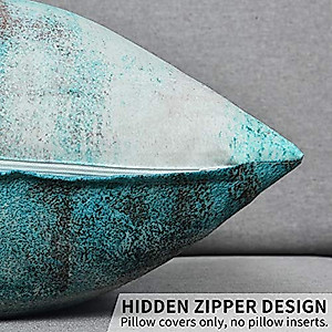 Yastouay Teal Throw Pillow Covers Set of 4 Turquoise Pillow Cases 18 x 18 inch Modern Decorative Cushion Covers for Couch Living Room