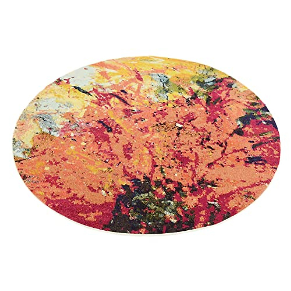 Unique Loom Estrella Collection Distressed, Floral, Abstract, Modern, Bright Colors Area Rug, 6' 0" x 6' 0", Multi/Blue