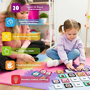 Aizweb Feelings Emotions Match Game,Memory Game,Social Emotional Learning Activities,Toddler Baby Flash Cards,Calm Down Corner Supplies,Educational Toys for Pre K Preschool Kindergarten Autism ADHD