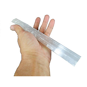CircuitOffice 1 Piece Selenite Stick, About 7-10" Long, 1-2" Wide, Selenite Stone Crystal For Cleansing Crystals, Wicca, Reiki, Healing, Metaphysical, Chakra, Energy, Meditation, Decoration