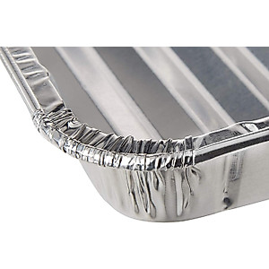 Pack of 20 Disposable Aluminum Foil Toaster Oven Pans-Mini Broiler Pans | BPA Free | Perfect for Small Cakes or Personal Quiche | Standard Size - 8 1/2" x 6"