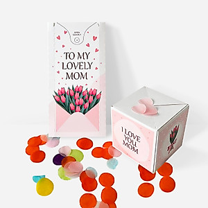 Notta&Belle FEEL LOVE EVERY MINUTE «BOOM» Congratulations Card, Exploding Confetti Card 3x Cube - Graduation, Engagement, Wedding, New job, New home, Any Occasion