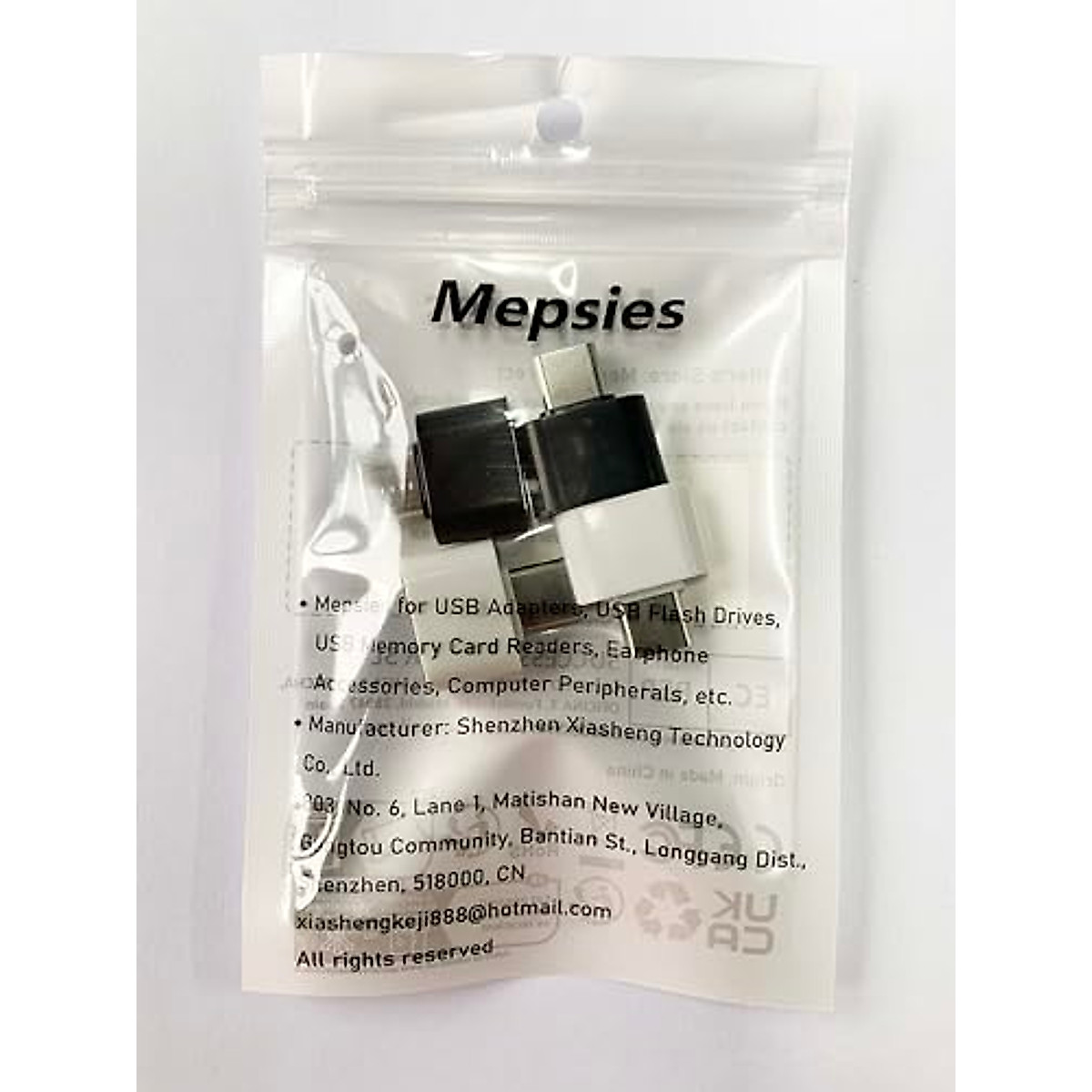 USB C to USB Adapter 4 Pack, USB Female to USB C Male OTG Adapter, USB C Adapter Compatible with MacBook Pro, Samsung Galaxy, Type-C Phones, Laptops, Tablets and More (2 Black and 2 White)