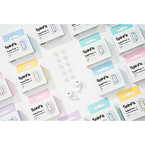 SpinFit Superfine for AirPods Pro Gen 1 & 2 - M - Medical Grade Silicone Patented Replacement Ear Tips and Adapters for Supreme Comfort (one Pair)(Ear Tips Installed)