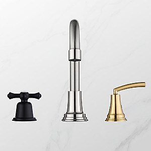 RKF Faucet- Replacement Lever Handles with Valve Faucet Accessory Faucet Parts Faucet Kit Brushed Gold B023