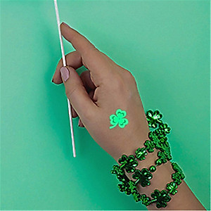 beiling Kids Saint Patrick’s Day Luminous Temporary Tattoos Stickers Shamrock Beer Glow in Dark Children Holiday Fluorescent Tattoos Stickers for Face Body Arms Baby Girl Boy St Patricks Party Favor Accessories (10 sheets)