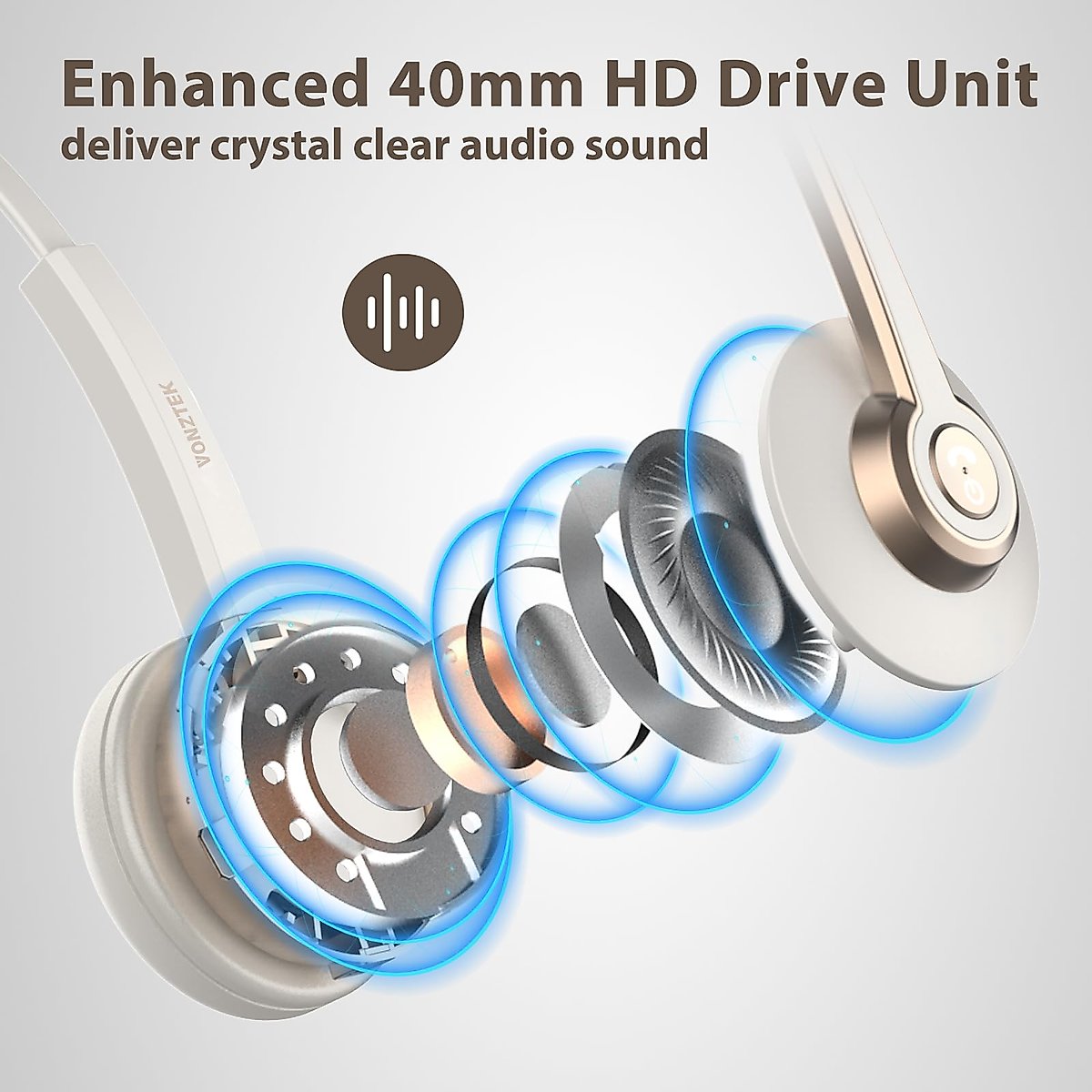 Wireless Headset with Microphone,Trucker Bluetooth headset V5.2 with AI Noise Canceling Mic&USB Dongle, Wireless Headphones with Charging Base and Mute Function for Computer/Phone/Office/Skype