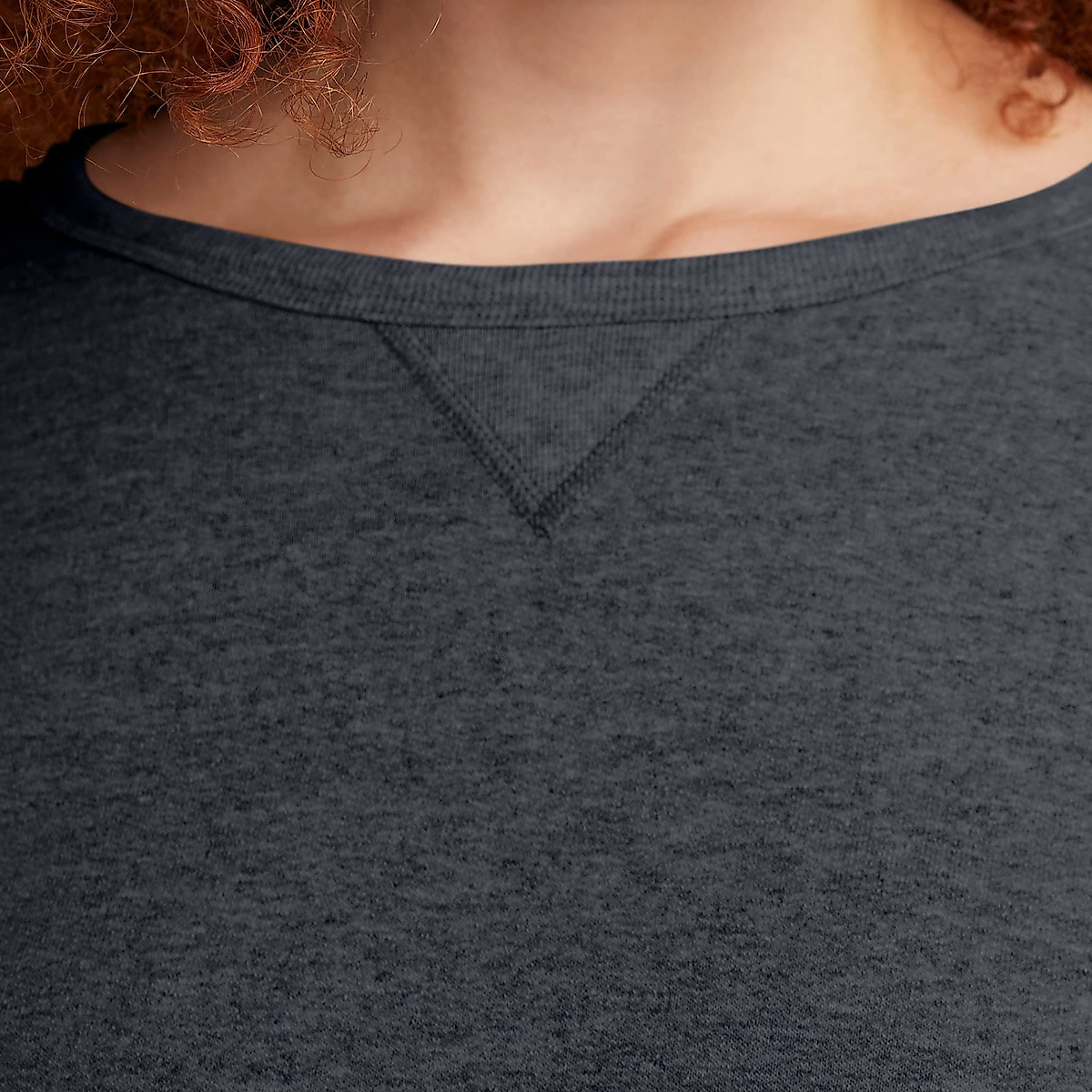 Hanes Women's EcoSmart Crewneck Sweatshirt, Slate Heather, X-Large