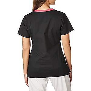 WonderWink Women's Wonderflex Patience Scrub Top, Black, XX-Large