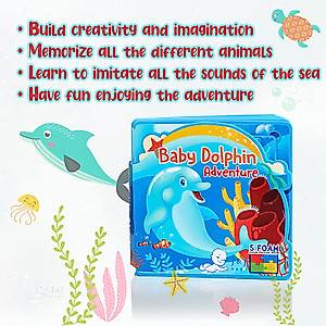 J&J Baby Toddler Puzzles - 5x4-Pieces Dolphin Adventure Soft Jigsaw Puzzles for Toddlers - Set of 5 Educational Learning Puzzles Book for Kids 2-3 Years Old