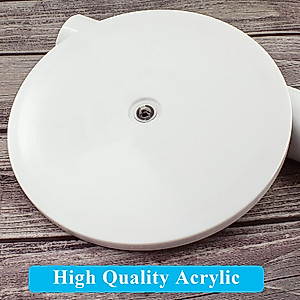 Jersvims 8 Inch Acrylic Turntable Platter, White Turntable Organizer Round Rotating Plate for Kitchen Pantry Cabinet Desk Rack Spice Cake Cookie Decorating