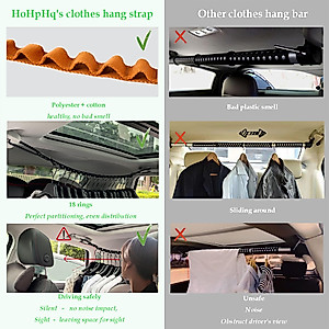 HoHpHq Car Clothes Hanger Bar 18 Rings - Travel Clothesline for Car Travel Hanger Telescopic - Cloth Racks for Coat Suit,SUV (Black), A20230610