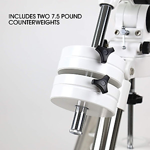 Sky Watcher EQM-35 – Fully Computerized GoTo German Equatorial Telescope Mount – Belt-driven, Astrophotography ready, Computerized Hand Controller with 42,900+ Celestial Object Database,White
