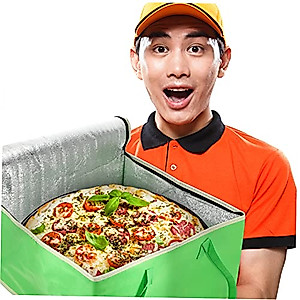 BUGUUYO 1pc Bag Insulated Grocery Cooler for Car Cooler Baskets Car Cooler Drink Carrier for Take- Out Weighing Bottle Insulated Lunch Tote Waterproof Tote Green Non-Woven Fabric