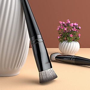 Anmor Flat Contour Brush, Professional Flat Top Detailed Contour Nose Contour Makeup Brush, Perfect for Sharp Lines Contouring Liquid Cream Blender Even Application, Luxurious Cruelty Free Nano-fiber