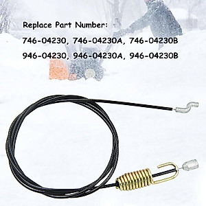 Hirldeea 946-04230B 746-04230 Clutch Drive Cable for MTD Craftsman Cub Cadet Troy-Bilt Yard Machines Snowblower 946-04230 946-04230A 746-04230A 746-04230B, Cable Length 47.5"