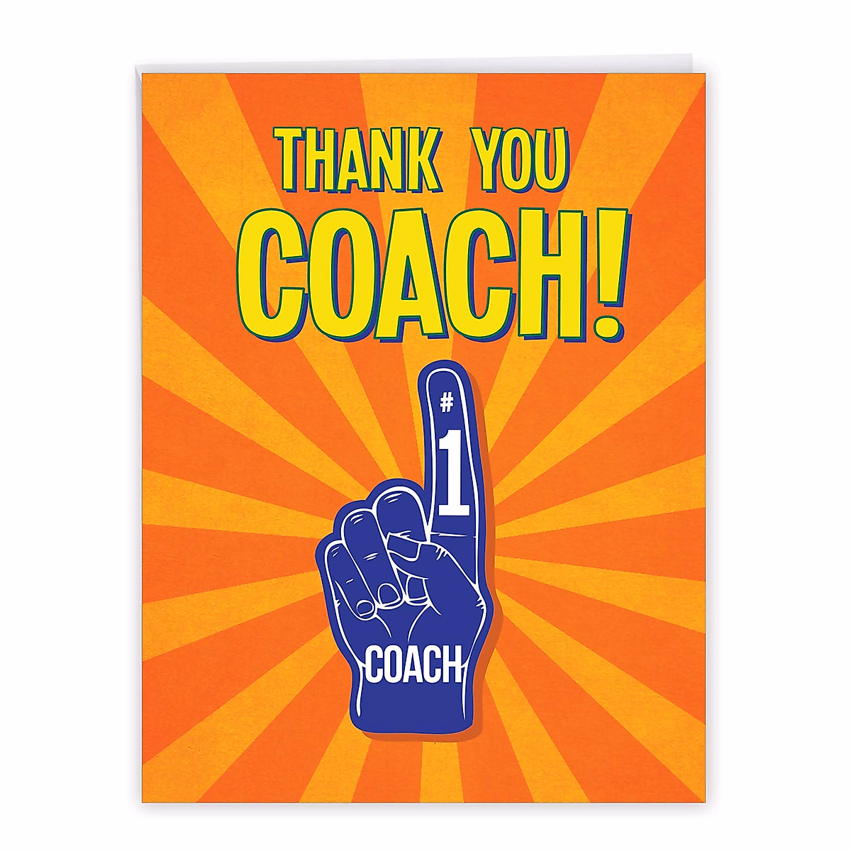 NobleWorks - 1 Jumbo Sports Teacher Graduation Greeting Card from US w/Envelope (8.5 x 11 Inch) - Student Group Gratitude for School Coaches, Mentor - Thank You Coach from All J5786TYG-US