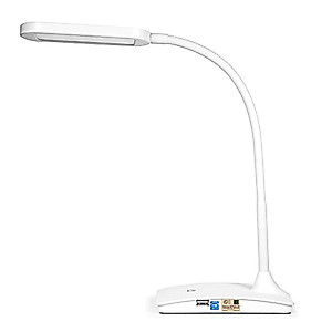 TW Desk Lamps for Home Office - Super Bright Small Desk Lamp with USB Charging Port, a Perfect LED Desk Light as Study Lamp, Bedside Reading Lights, White