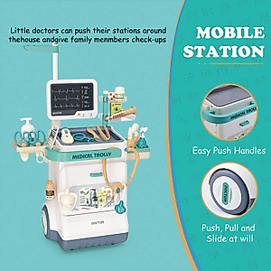 Deluxe Doctor Kit for Kids - 24 Piece Pretend Medical Station Toy Set with Play Stethoscope and Medical Instruments - Perfect Role Play Gift for Toddlers and Young Children