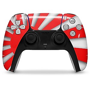 WraptorSkinz Skin Wrap compatible with Sony PS5 DualSense Controller Rising Sun Japanese Flag Red (CONTROLLER NOT INCLUDED)