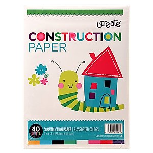 U:Create Construction Paper, 9 x 12 Inches, Assorted Colors, 40 Sheets (642)