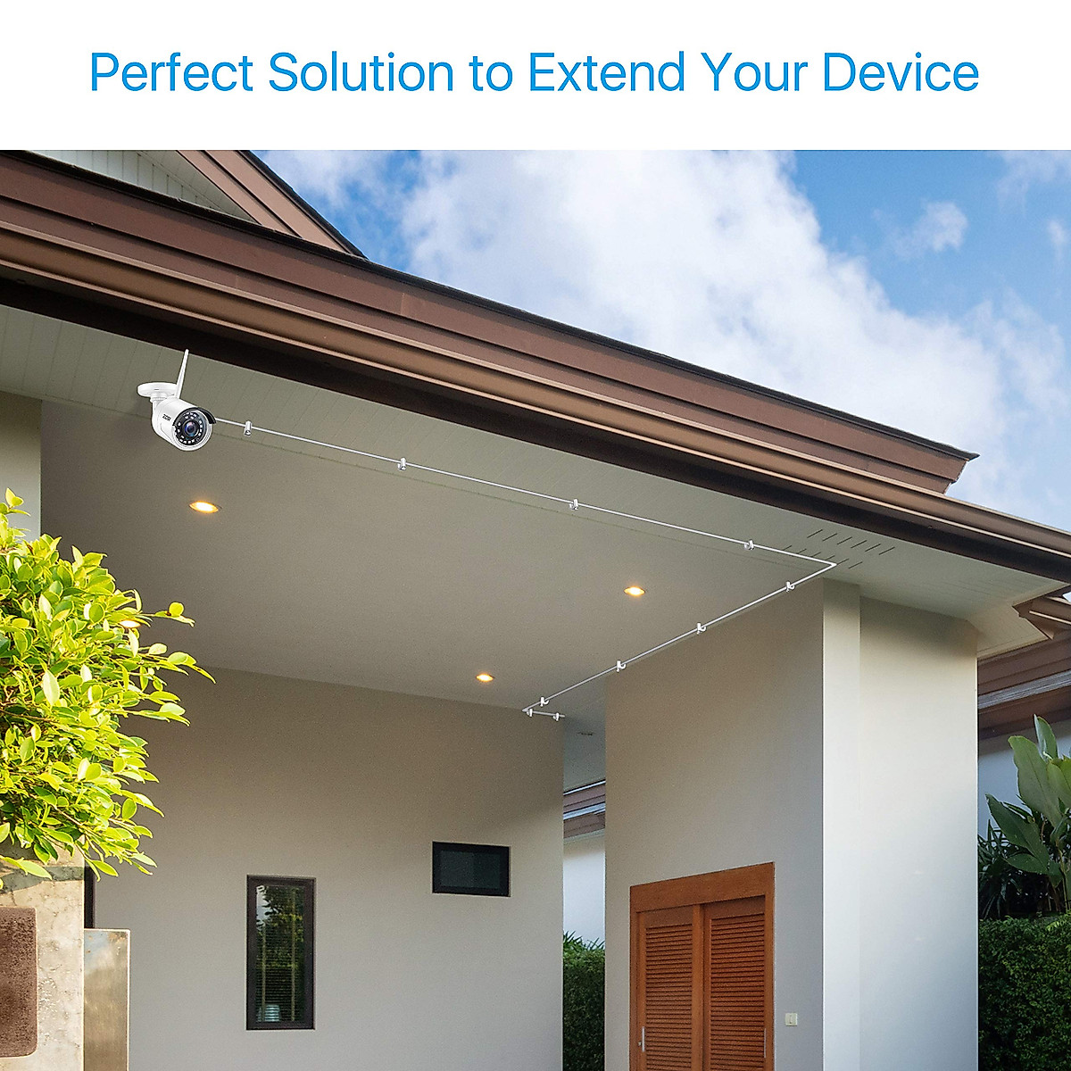 ZOSI 12V DC Power Extension Cable 12ft 2.1mm x 5.5mm 12V DC Plug Power Adapter Cord for Security Camera,Wireless IP Network Camera,CCTV DVR NVR Recorder, LED Strip,Car and More(White)