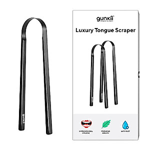 Tongue Scraper, Tongue Cleaner for Adults and Kids, Fights Bad Breath, Metal Tongue Scraper, Great for Oral Care, Oral Hygiene, Ayurveda Tongue Scraper, Hygiene Luxury Black Tongue Scraper. (2 Pack)