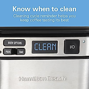 Hamilton Beach Programmable Coffee Maker, 12 Cups, Front Access Easy Fill, Pause & Serve, 3 Brewing Options, Black (46310)