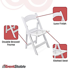 EventStable Titan PRO Resin Folding Chair - Indoor/Outdoor Lightweight Folding Chair - Slatted seat Folding Chair for Weddings Parties Events - 100 Pack
