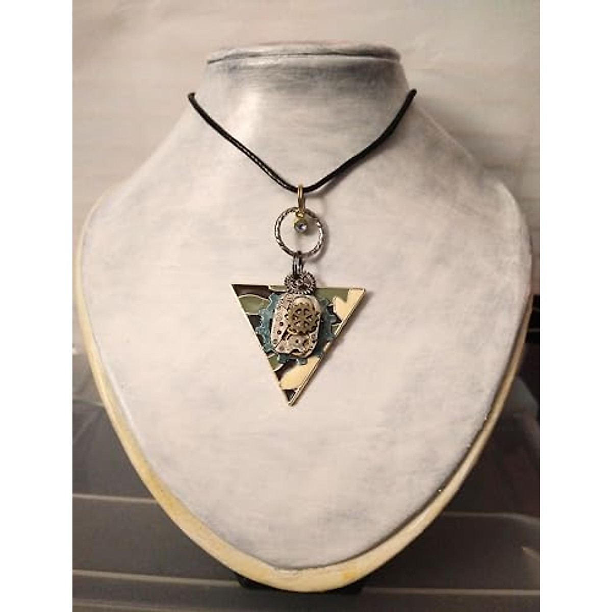 Geared triangle Steampunk Necklace gothic vintage style