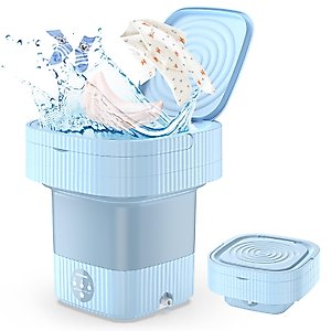 Foldable Washing Machine, 10L Large Capacity Portable Washer with High Speed Motor, 3 Modes Deep Cleaning Baby Clothes Underwears Socks Suitable for RV Travel Camping Apartment Dormitory