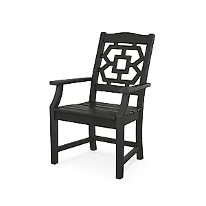MARTHA STEWART MSTGD290BL Chinoiserie Arm Dining Chair, Black