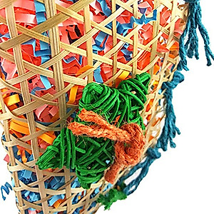 Parrot Bird Pull Bites Climb Chew Toy Colorful Hanging Strip Rope Pet Cage Decor