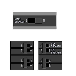 Generator Interlock Kit Compatible with Eaton Cutler Hammer Generator BR and CH Series 150 or 200 Amp Panel, 1 1/4–1 7/16" Spacing Between Main Breaker and Generator Circuit Breakers