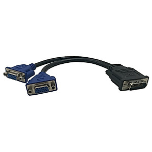 zdyCGTime DMS-59 59-Pin Male to Dual VGA Female Y Splitter Video Card Adapter Cable for Matrox Molex ATI Nvidia Lenovo Hp Dell Computer-10inch