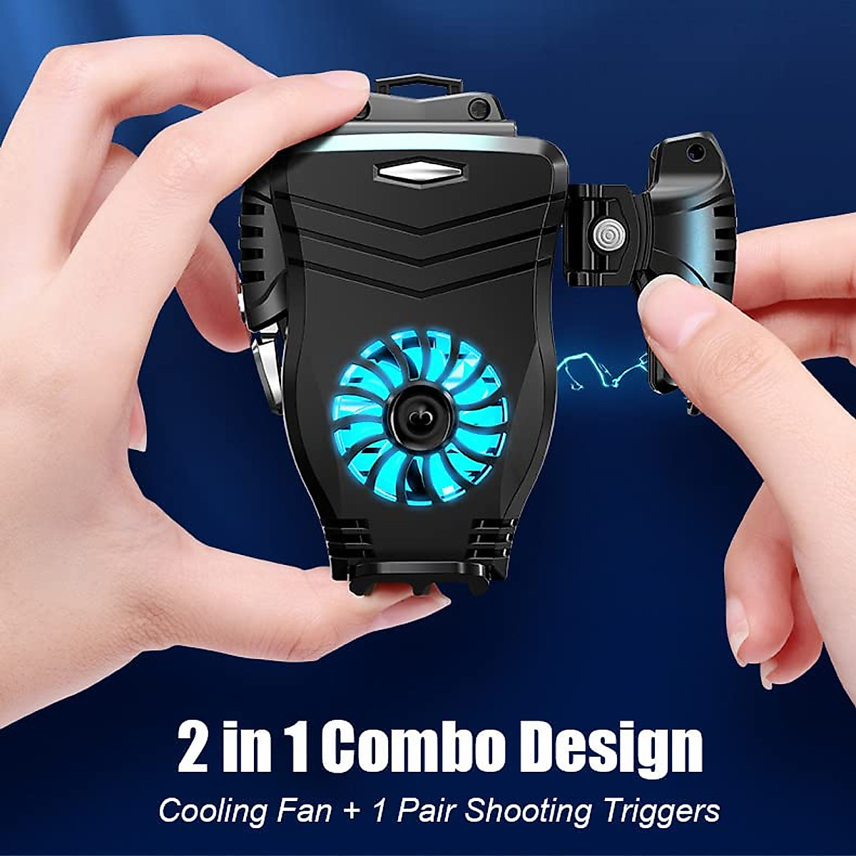 16 in 1 PUBG Mobile High Frequency Triggers with Cooling Fan, Max 30 Shots per Second, PUBG Controller with cooler for PUBG/Fortnite/Call of Duty/Rules of Survival (G03)