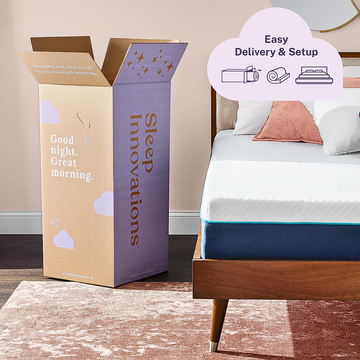 Sleep Innovations Shiloh Hybrid 12 Inch Cooling Gel Memory Foam and Innerspring Coil Mattress, Full Size, Bed in a Box, Cradling Medium Support