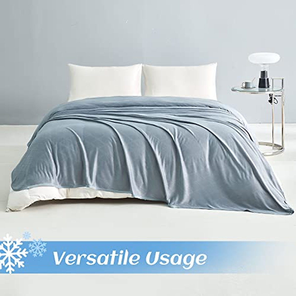 【Upgraded Fabric】Ailemei Cooling Throw Blanket for Hot Sleepers, Q-Max >0.5 Jade Fiber, Lightweight Breathable Summer Blanket, Throw Blankets for Couch, Transfer Heat Hot Flashes Night Sweats, 50"x70"