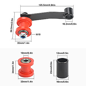 Chain Slider Tensioner Adjuster Roller Guide Fit For Coolster Go Kart 4 Wheeler 110cc 125cc 150cc 200cc 250cc ATV That Use 420/428/ 530 Chain