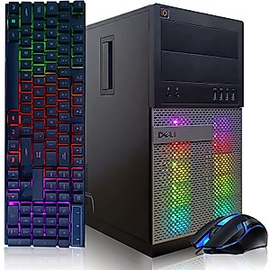 Dell RGB Gaming Desktop PC, Intel I7 3.4Ghz, GeForce GTX 1660 Super 6G GDDR6, 32G Memory, 512G SSD, 3T, WiFi, BT 5.0, RGB Keyboard & Mouse, W10P64 (Renewed)