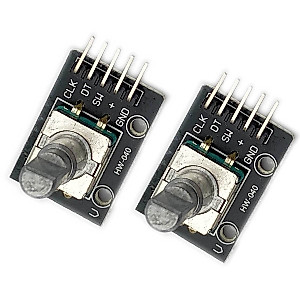Kiro&Seeu 2PCS KY-040 Rotary Encoder Module Brick Sensor Development Board Compatible with Ar-duino Raspberry Pi SMT32 Development Board EMD-2P