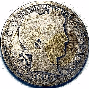 1898 O Barber Silver Quarter Seller About Good