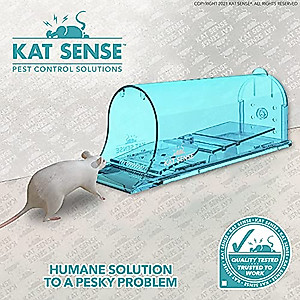 Large Humane Rat Traps, Set of 2, Catch and Release Chipmunks Into The Wild, Cruelty Free, Live Capture Plank Trap, Smart No Kill Rodent House Cage, A Friendly Pest Control Solution