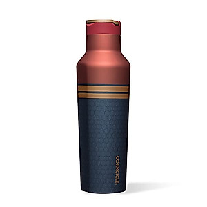 Corkcicle Sport Canteen - Water Bottle & Thermos - Triple Insulated Shatterproof Stainless Steel, 20 oz, Marvel - Captain Marvel
