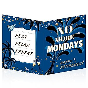 HOMANGA Jumbo Happy Retirement Card, 13.8 x 21.6 Inch Retirement Guest Book, Colleague Leaving Card, Good Bye Card for Colleague, Coworker, Boss, Retirement Decorations Party Gifts For Men, Women(WITH