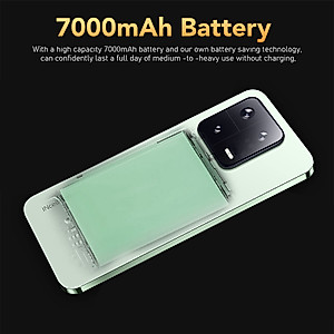 Vikye 6.3 Inch Ultra HD Screen 4GB RAM 64GB ROM 8MP and 24MP Camera Face Recognition 3G WiFi GPS Mobile Phone for Android 12 US Plug 100V to 240V (Green)