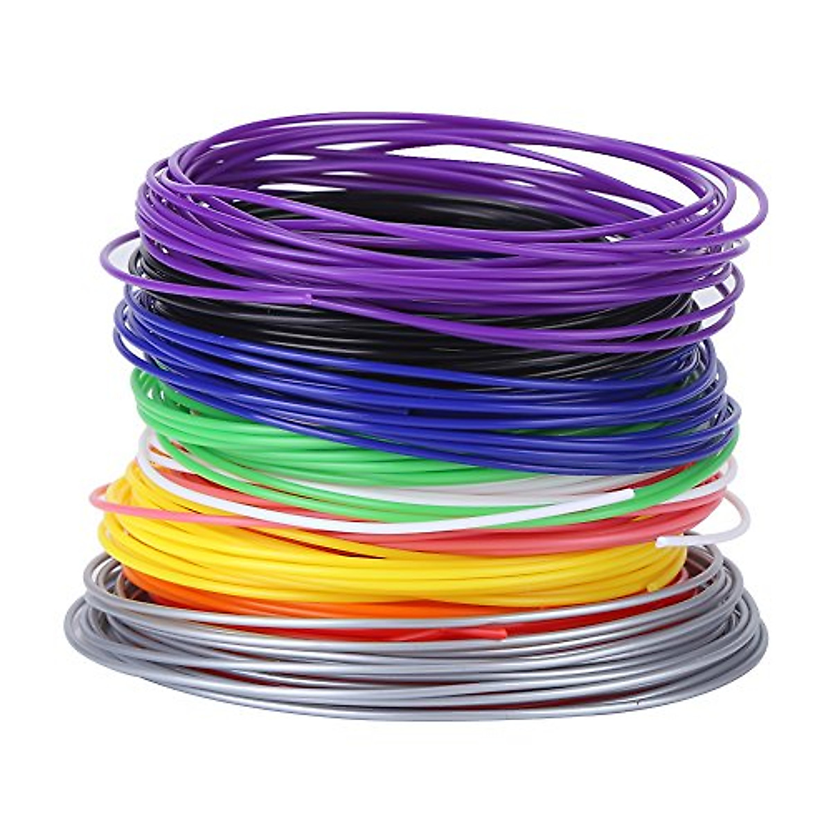 3D Printer Filaments,10 Colors 1.75MM PCL Pen Filament Refills for Printer Printing Pen Low Temperature