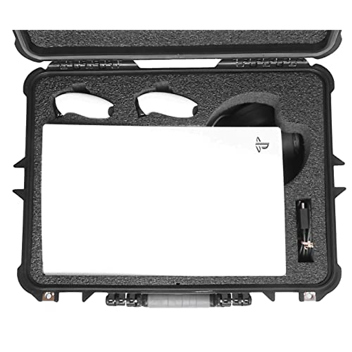 Case Club Carrying Case fits PS5 with Headset Storage - Hard Shell Travel Case fits Playstation 5 Console, Headset, Controllers, Games, PS5 Stand & Accessories- Waterproof Case fits Disc, Digital