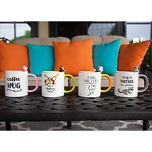 Pavilion Gift Company You Are My Partner In Crime - Raccoon Gray 17oz Dolomite Coffee Cup Mug